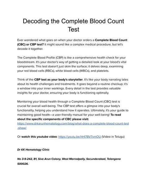 PPT Decoding The Complete Blood Count Test PowerPoint Presentation Free Download ID 13197255