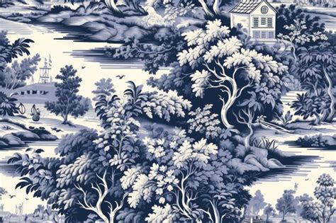 Premium Photo Toile Seamless Pattern