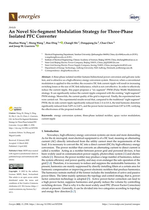 pdf an novel six segment modulation strategy for three phase isolated