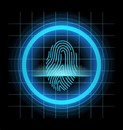 Fingerprint Identification Futuristic Technology Stock Vector Illustration Of Identity