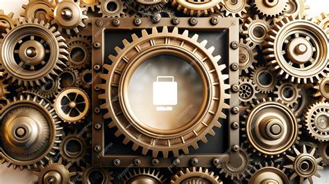 3d Ai Driven Automation Border Frame Concept With Gear And Digital Patterns For Precision 3d Ai Driven Automation Border Frame Concept With Gear And Digital Patterns For Precision