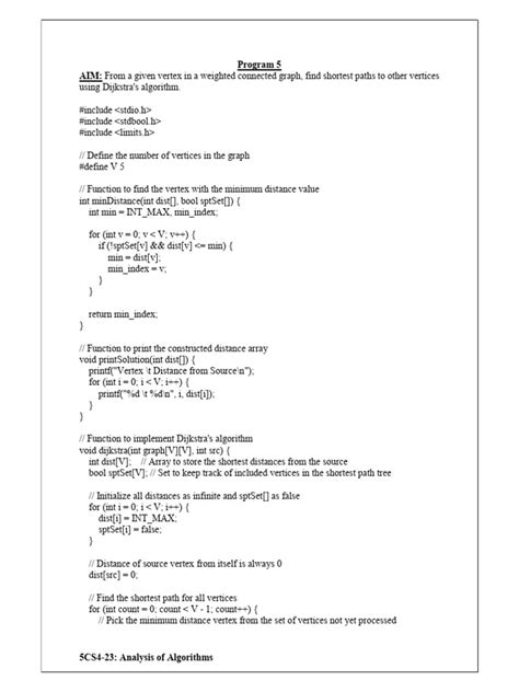 Aoa Lab Pdf Algorithms Computational Problems