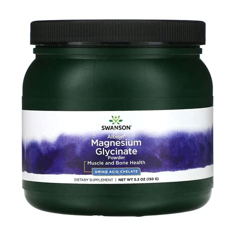 Диетическая добавка в порошке Swanson Albion Magnesium Glycinate Powder ...