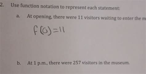 solved 2 use function notation to represent each statement a at