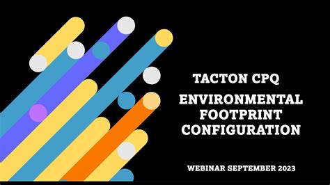 Sept 2023 Tacton Cpq Environmental Footprint Configuration Youtube