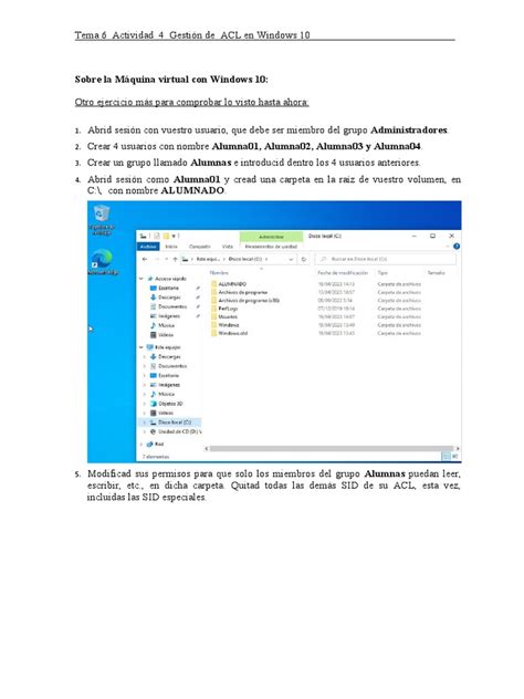 Ut6 Actividad 4 Gestion De Acl En Windows 10 Pdf