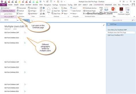 如何在 Onenote 多用户协作页面里，选中某个用户编辑过的段落，并复制出来这些段落？ 数字笔记珍宝 Onenotegem