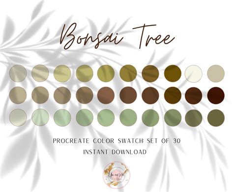 Bonsai Tree Procreate Palette Color Swatches Color Palette Ipad Procreate Branding Colors Bonsai Tree Procreate Palette Color Swatches Color Palette Ipad Procreate Branding Colors