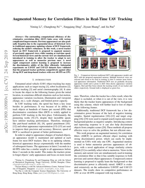Pdf Augmented Memory For Correlation Filters In Real Time Uav Tracking