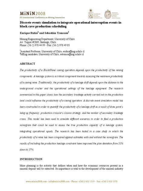 Discrete Events Simulation Pdf Mining Histogram