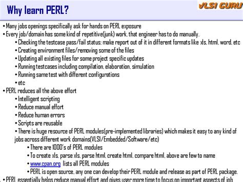 Perl Ppt Vlsi Guru