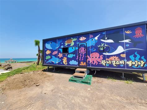 제주도 제주시 곽지몬스터캠핑 제주바다와 야자수숲에서의 온전한 휴식