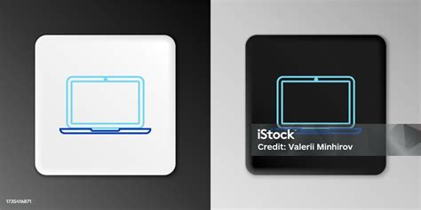 회색 배경에서 격리된 라인 랩톱 아이콘입니다 빈 화면 기호가 있는 컴퓨터 노트북입니다 다채로운 개요 개념 벡터 0명에 대한 스톡 벡터 아트 및 기타 이미지 Istock