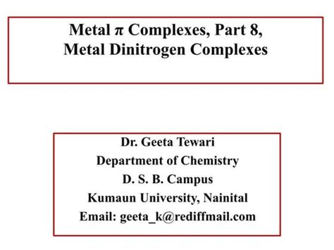 Metal Nitrosyls And Their Derivatives Pptx