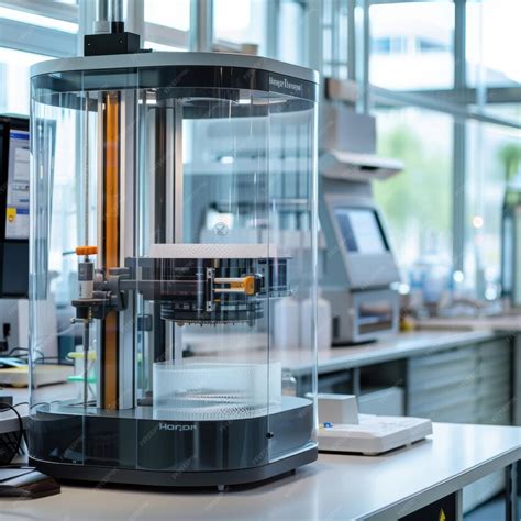 A Futuristic 3d Printer At Work In A Hightech Laboratory Premium Ai Generated Image