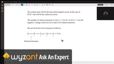 Lewis Dot Structures For Thiocyanate Scn Ion Youtube