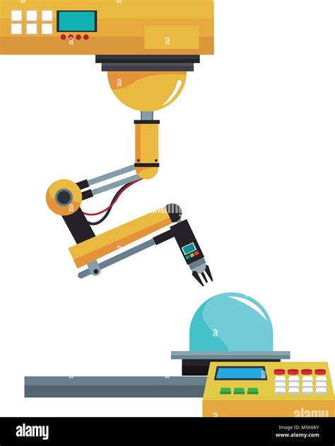 Factory Robot Arm With Conveyor Stock Vector Image And Art Alamy