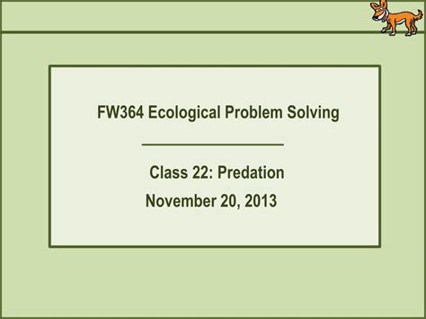 Ppt Ecological Problem Solving Class Predation Powerpoint Presentation Id 6268901