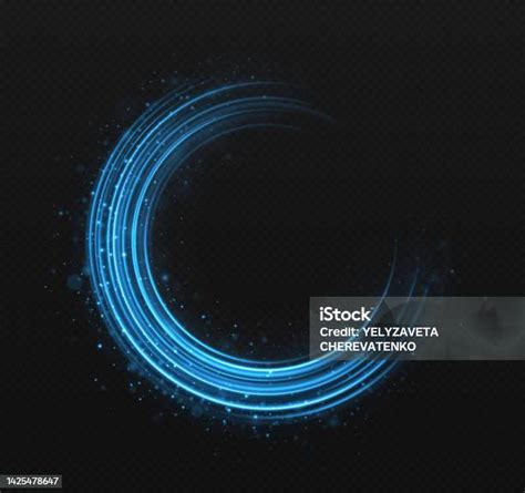마법 회전 반짝이는 반지 빛 효과가있는 반짝이는 원형 반지 곡선에 대한 스톡 벡터 아트 및 기타 이미지 곡선 광학 작용 나선형 Istock