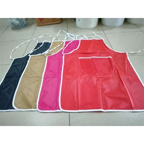 Jual Celemek Masak Apron Waterproof Warna Polos Shopee Indonesia