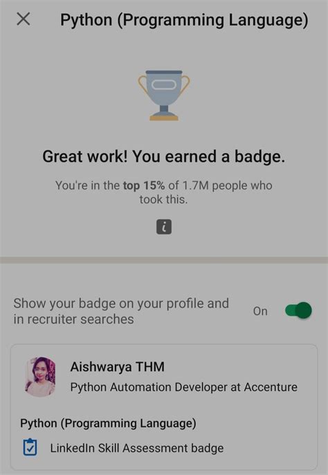 I Just Passed The Linkedinskillassessment For Python Programming Language Aishwarya Thm