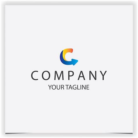 Letter C Met Pijl Logo Blauw En Oranje Kleurverloop Modern Logo Premium Elegante Sjabloon Vector