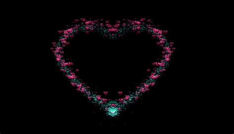 浪漫梦幻情人节七夕粉色心形爱心粒子游戏点击烟花光效光视频特效素材 千库网