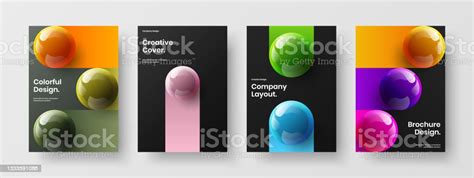 현대 3d 공 전단지 템플릿 번들 추상 전단지 A4 벡터 디자인 레이아웃 구성 A4 용지에 대한 스톡 벡터 아트 및 기타 이미지 A4 용지 개념 개체 그룹 Istock