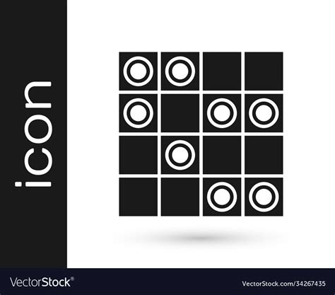 Black Board Game Checkers Icon Isolated Royalty Free Vector