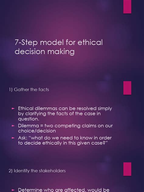 7 Step Model For Ethical Decision Making Pdf Thought Morality