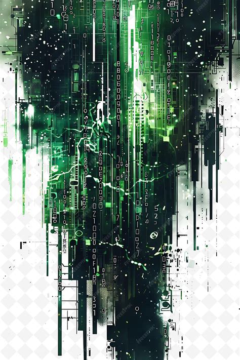 png hacker decryption glitch with binary code abstract shapes an illustration texture background