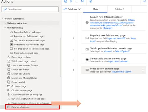 Example Of Simple Web Browser Auto Operation Auto Filling A Web Form Power Automate Desktop
