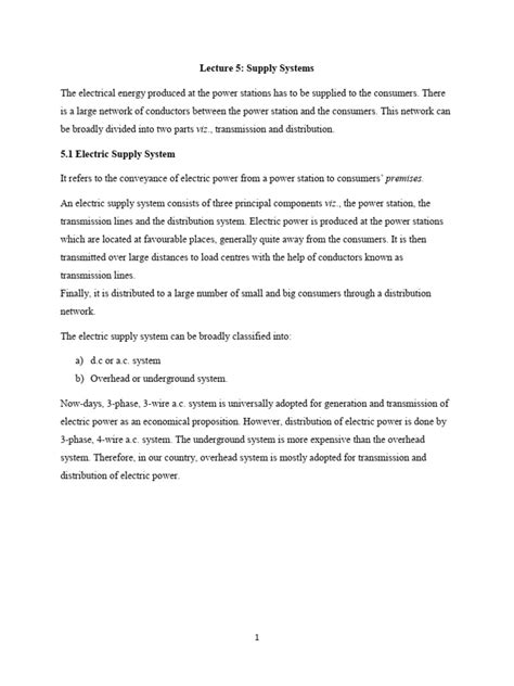 Lecture 5 Supply Systems Pdf Electric Power Transmission