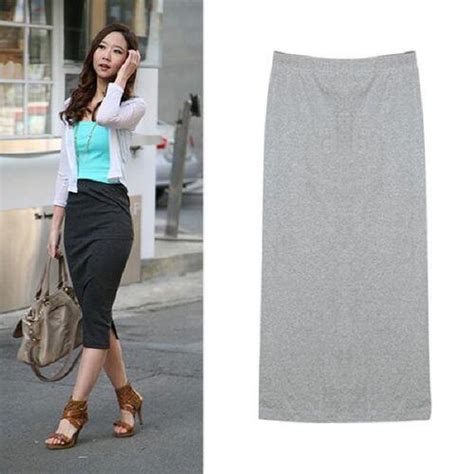 슬림라인 옆트임 오피스룩 편한 리얼스판 롱스커트
