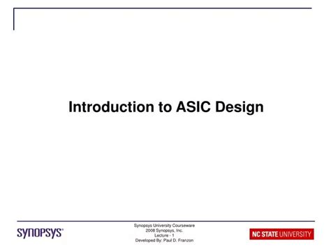 PPT Introduction To ASIC Design PowerPoint Presentation Free Download ID