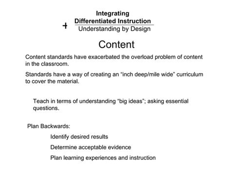 Ubd And Di Presentation Ppt