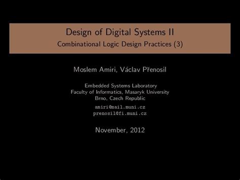 Pdf Design Of Digital Systems Ii Masaryk Universityan Xor Gate Is A