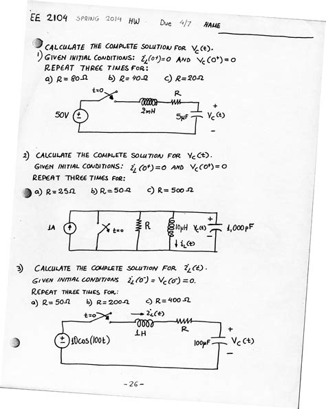Solved Calculate The Complete Solution Vc T Given Initial Chegg Com