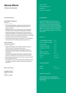 Software QA Engineer CV Example
