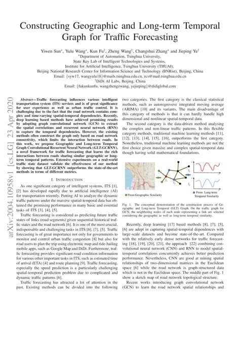 Constructing Geographic And Long Term Temporal Graph For Traffic Forecasting Deepai