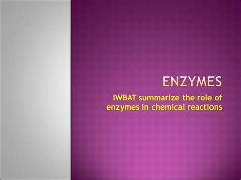Introduction To Enzymes Ppt
