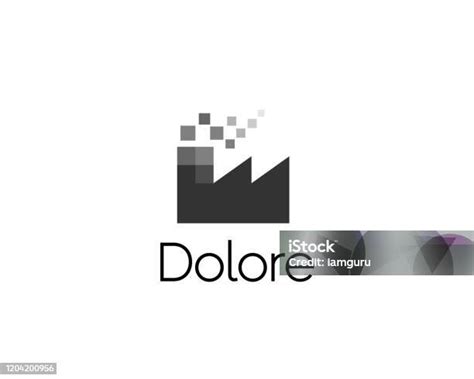 추상 픽셀 공장 아이콘 디자인 현대 디지털 스타일 일러스트 모션 픽셀 흐름 벡터 엠블럼 기호 기호 마크 로고 타입 개념에 대한 스톡 벡터 아트 및 기타 이미지 Istock