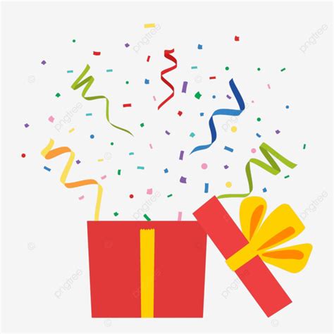 열린 선물 상자와 색종이 불꽃 생일 쇼핑 Png 일러스트 및 벡터 에 대한 무료 다운로드 Pngtree