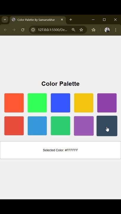 color palette using javascript developersamarsekhar javascript html