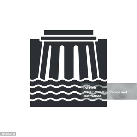 수력 글리프 블랙 아이콘 수자원 표지판입니다 녹색 기술 기호 대체 에너지 벡터 픽토그램 웹 페이지 앱 프로모션 버튼입니다 Ui Ux Gui 디자인 요소 0명에 대한 스톡