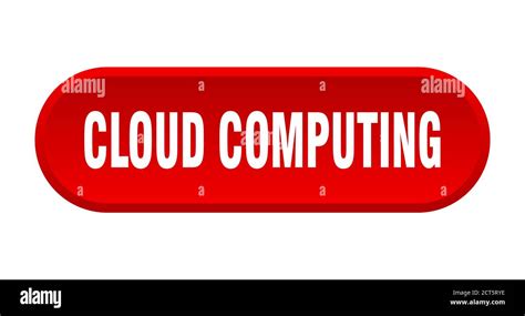 Cloud Computing Button Rounded Sign Isolated On White Background Stock