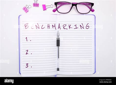 Hand Writing Sign Benchmarking Concept Meaning Evaluate Something By
