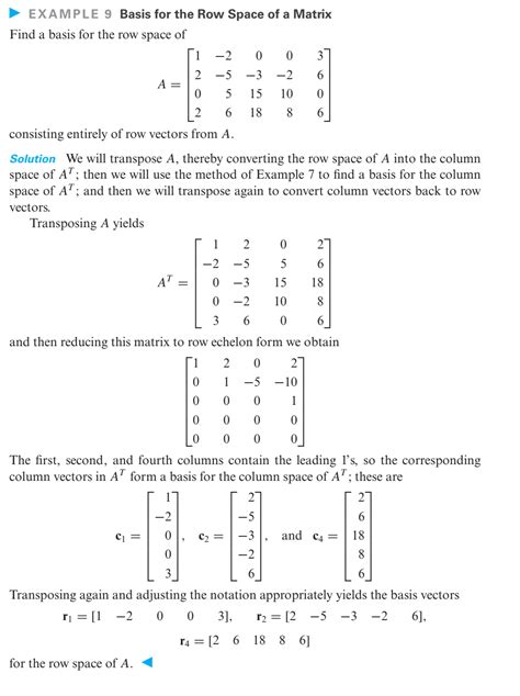 Why Transpose A Matric To Find The Basis For Row Space Rlinearalgebra