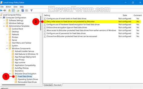 Deny Write Access To Fixed Data Drives Not Protected By Bitlocker In Windows 11 Windows 11 Forum