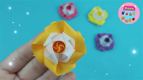 วิธีพับเหรียญโปรยทาน ดอกพิทูเนีย ง่ายๆ ต้นฉบับ Flowers With Plastic Ribbon Nana Handmade